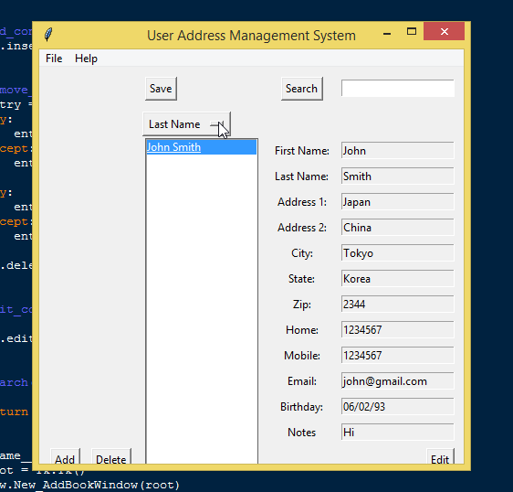 Address Book Management System in Python Free Source Code | SourceCodester